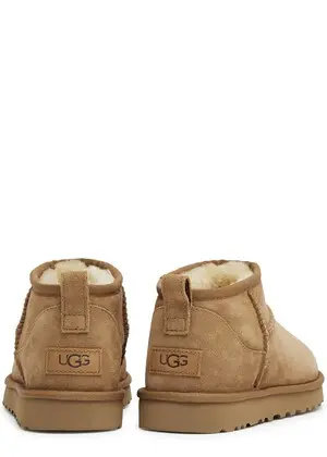 UGG Classic Ultra Mini Suede Ankle Boots - Tan