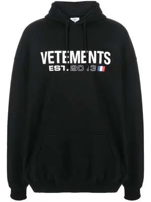 Vetements Vetements Logo-Print Hoodie - Black