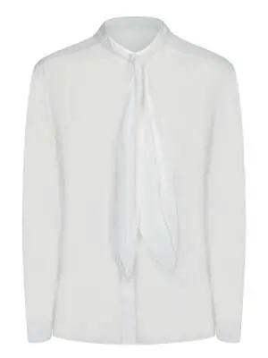Tory Burch Long-sleeve Viscose Georgette Blouse - White