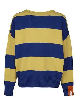 RIGHT FOR Wool Striped Crewneck Jumper - Yellow