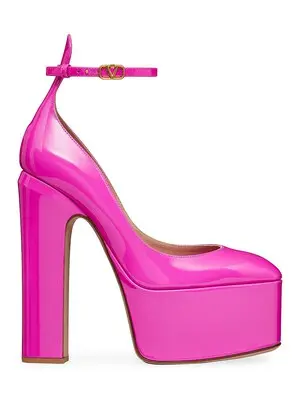 Valentino Garavani Women's Tan-go Platform Pump In Patent Leather 155 Mm - Pink Pp  Pink Pp