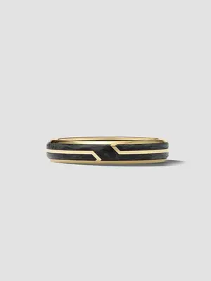 David Yurman Forged Carbon Band Ring In 18k Yellow Gold