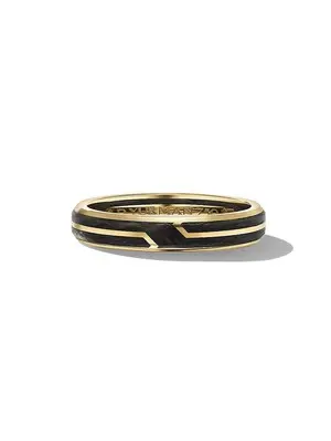 David Yurman Forged Carbon Band Ring In 18k Yellow Gold