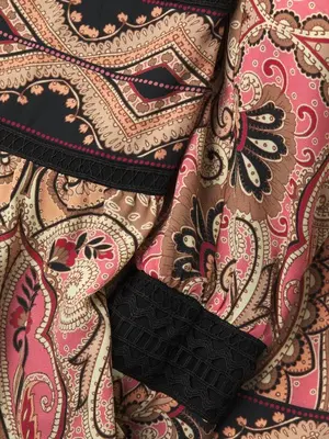 Donna Karan New York Rustic Chic Georgette Paisley Maxi Dress