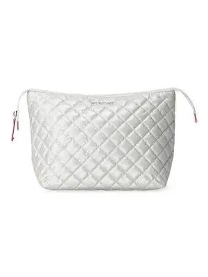 Mz Wallace Women's Large Zoey Cosmetic Bag - Oyster Metallic - Oyster Metallic