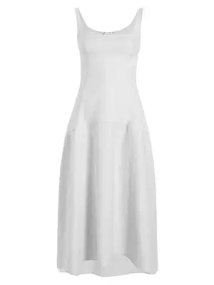 Another Tomorrow Women's Seamed Bodice Midi-Dress - Silt Green  - Silt Green