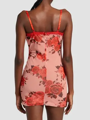 GUIZIO Floral Mesh Minidress