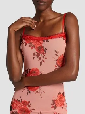 GUIZIO Floral Mesh Minidress