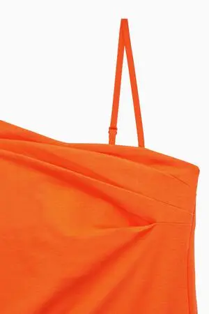 cos asymmetric draped mini dress Cos Asymmetric Draped Mini Dress In Orange - 70% Off