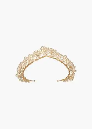 JENNIFER BEHR Primavera Tiara - Pearl Gold