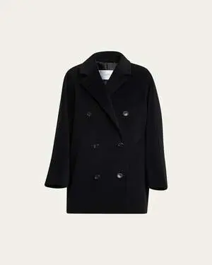 Max Mara Rebus Wool Short Coat - Black