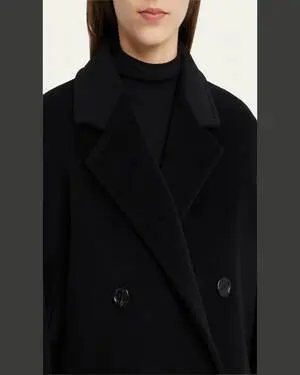 Max Mara Rebus Wool Short Coat - Black