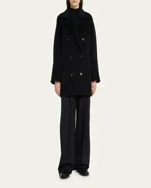 Max Mara Rebus Wool Short Coat - Black