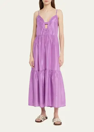 sea kyle silk dress Sea Kyle Silk Braided Maxi Slip Dress In Lavender - 75% Off
