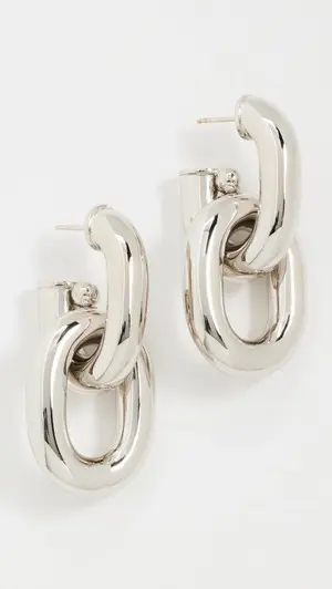 Rabanne Xl Link Double Earrings - Silver