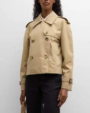 Burberry Haltye Short Trench Coat - Honey