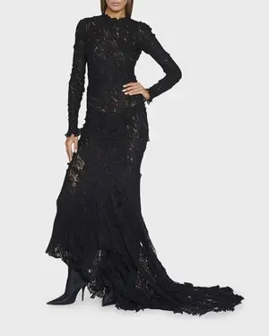 chinese dress ladies Balenciaga Hoodie Maxi Dress