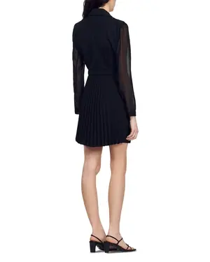 Sandro Lilela Contrast Sleeve Dress