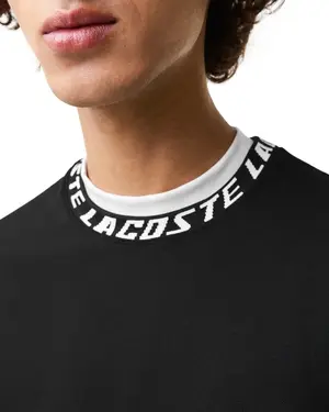 Lacoste Jacquard Logo Collar Tee