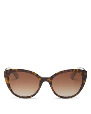 Kate Spade New York Polarized Cat Eye Sunglasses, 55mm - Havana/brown Gradient