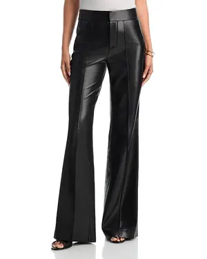 Alice + Olivia Dylan High-waist Vegan Leather Pants - Black