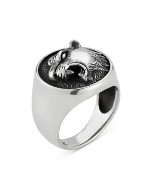 MILANESI AND CO Sterling Roaring Tiger Signet Ring