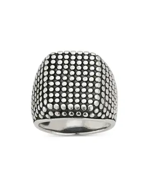 MILANESI AND CO Dotted Square Signet Ring - Silver