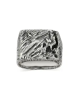 MILANESI AND CO Tree Bark Signet Ring