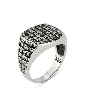 MILANESI AND CO Weave Textured Signet Ring