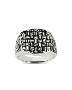 MILANESI AND CO Weave Textured Signet Ring