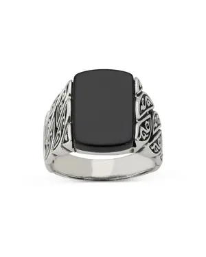 MILANESI AND CO Sterling Silver Onyx Signet Ring