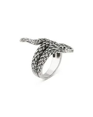 MILANESI AND CO Sterling Scaled Snake Coil Ring - Silver