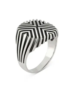 MILANESI AND CO Sterling Chevron Statement Ring - Silver