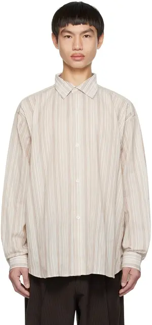 MFPEN Mfpen Beige Generous Shirt - 70s Stripe