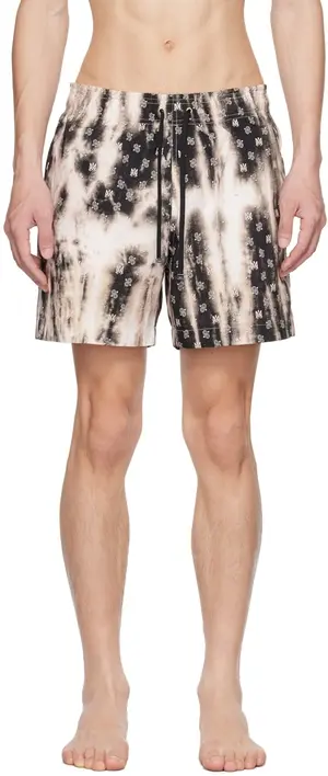 Amiri AMIRI Black & Beige Paisley Swim Shorts Black