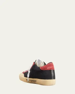 GOLDEN GOOSE Superstar Mixed Leather Low-top Sneakers - Black/silver/red