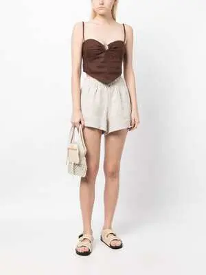 REFORMATION Mila Linen Shorts - Neutrals