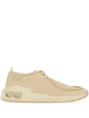 FERRAGAMO Lace-up Leather Sneakers - Neutrals