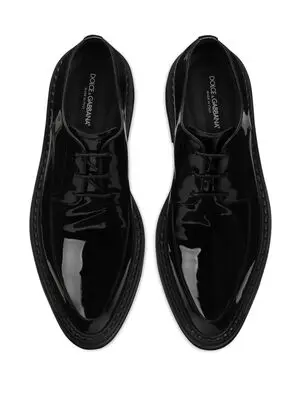 Dolce & Gabbana Paint Leather Derby Shoes