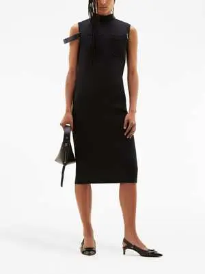 COURREGES Strapped Tailored Twill Dress