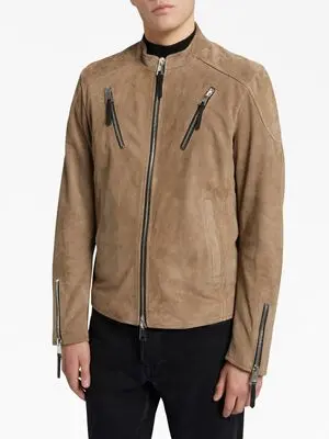 GIUSEPPE ZANOTTI Kian Zipped Suede Biker Jacket