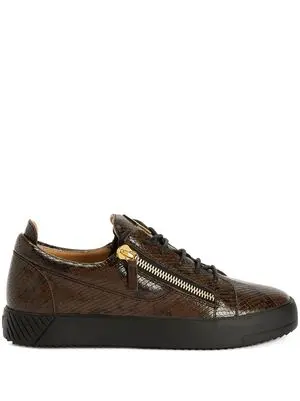 GIUSEPPE ZANOTTI Frankie Double-zip Low-top Sneakers - Brown