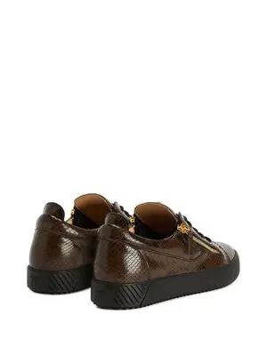 GIUSEPPE ZANOTTI Frankie Double-zip Low-top Sneakers - Brown