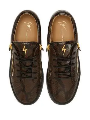GIUSEPPE ZANOTTI Frankie Double-zip Low-top Sneakers - Brown