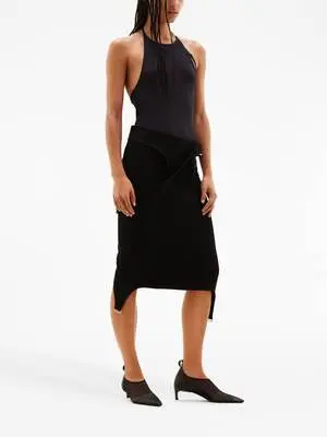COURREGES Diving Crepe Midi Skirt
