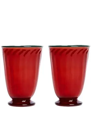La DoubleJ Rainbow Murano Glasses - Red