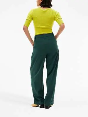 GANNI Pleat-detail Trousers - Green