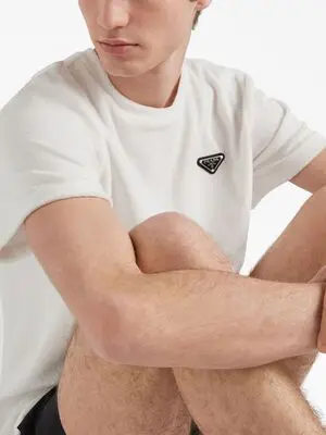 Prada Triangle-logo Terry T-shirt