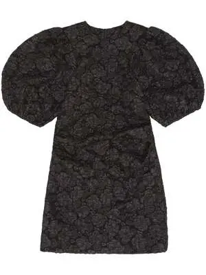 GANNI Short-sleeve Jacquard Minidress