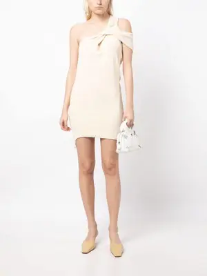 COURREGES One-shoulder Knotted Minidress